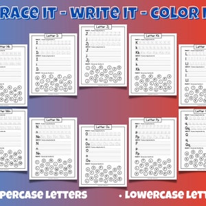 Learn, Trace, Write & Color Alphabet Worksheet for ABC Letter ...