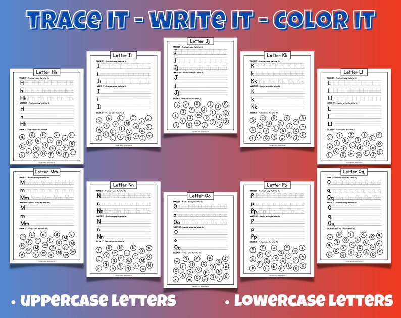 Learn, Trace, Write & Color Alphabet Worksheet for ABC Letter ...