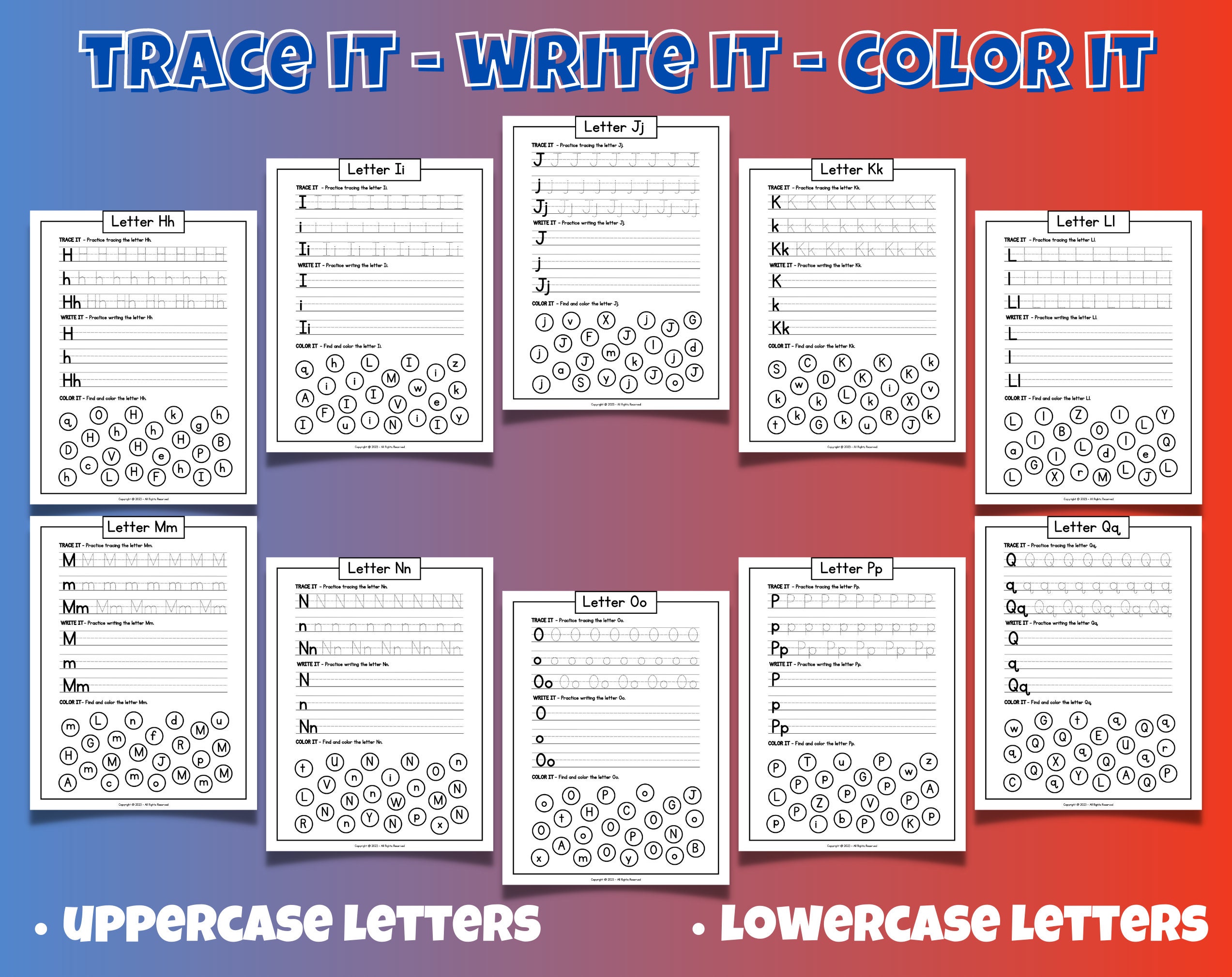 Learn, Trace, Write & Color Alphabet Worksheet for ABC Letter ...