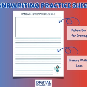 Fairy Themed Primary Handwriting Lines With Story Box Multiple Color ...