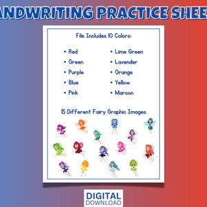 Fairy Themed Primary Handwriting Lines With Story Box Multiple Color ...