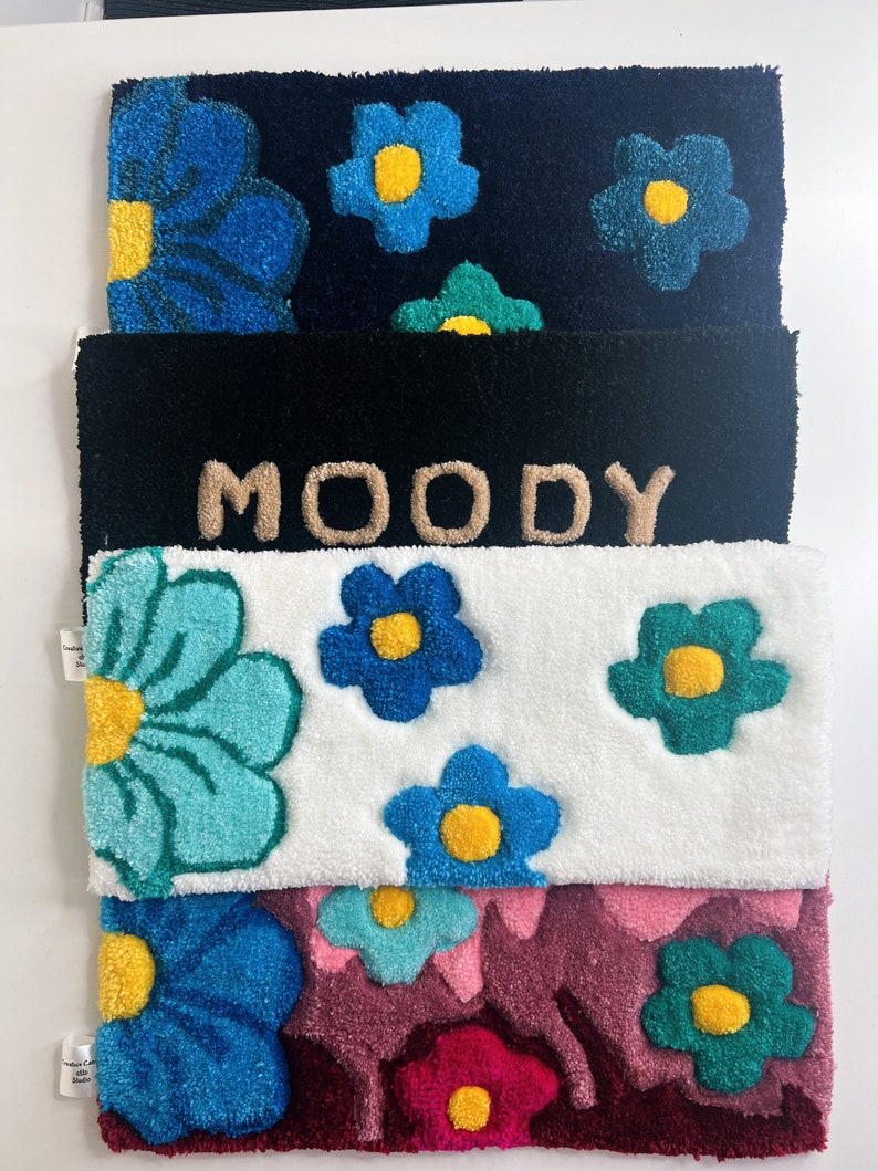 Handmade Keyboard Rug, Tufted Floral Desk Decor, Keyboard Accessories ...