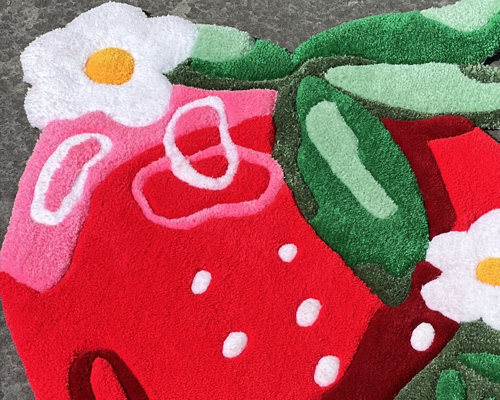Hand Tufted Rug, Aesthetic Hand Tufted Rug, Strawberry Carpet ...