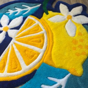 Lemon Tuft Rug, Handmade Tuft Rug, Fruit Rug, Personalized Tuft Rug ...