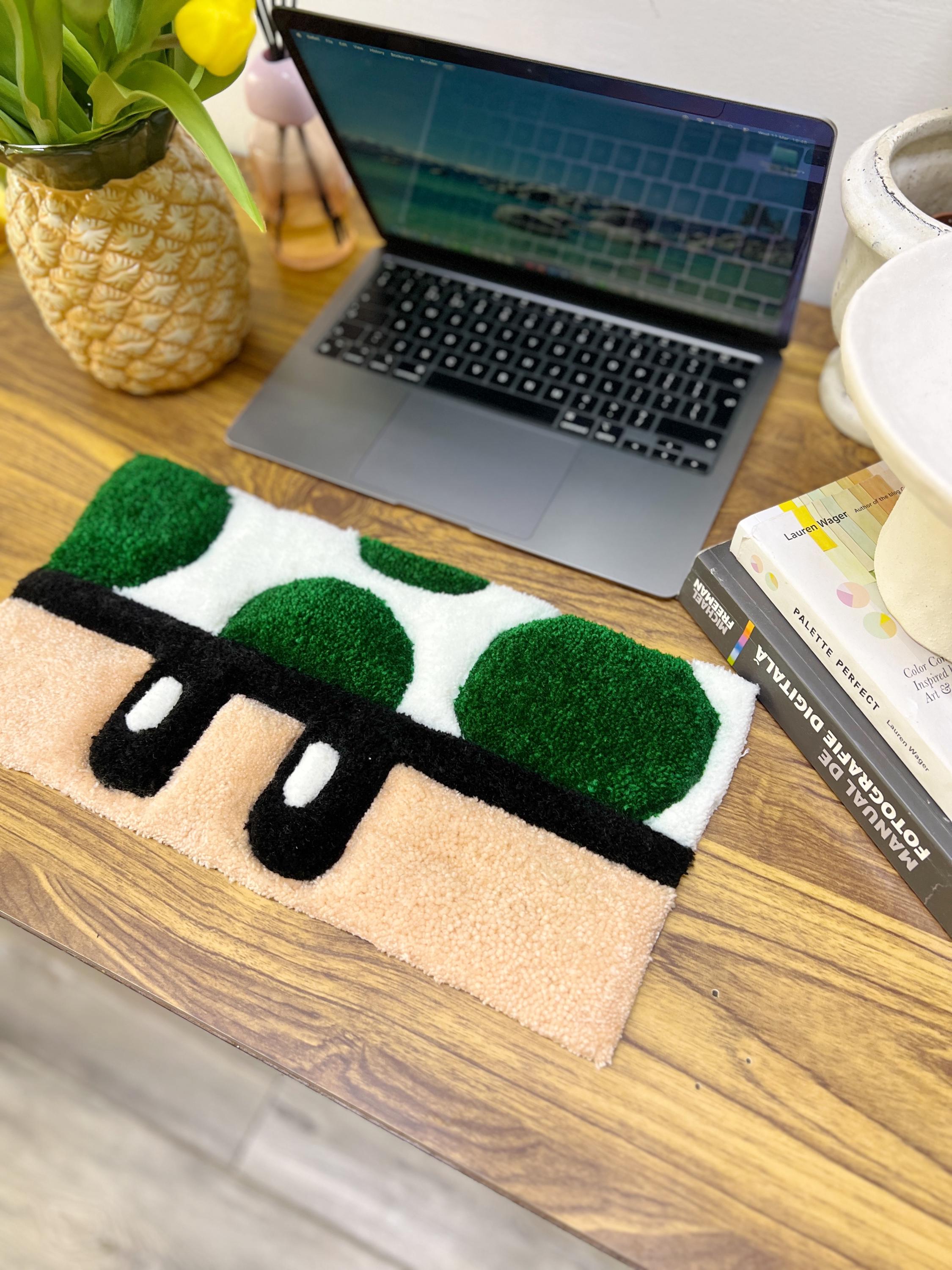 Handmade Tufted Keyboard Wrist Rest Rug: Mashroom , Spongebob - Etsy