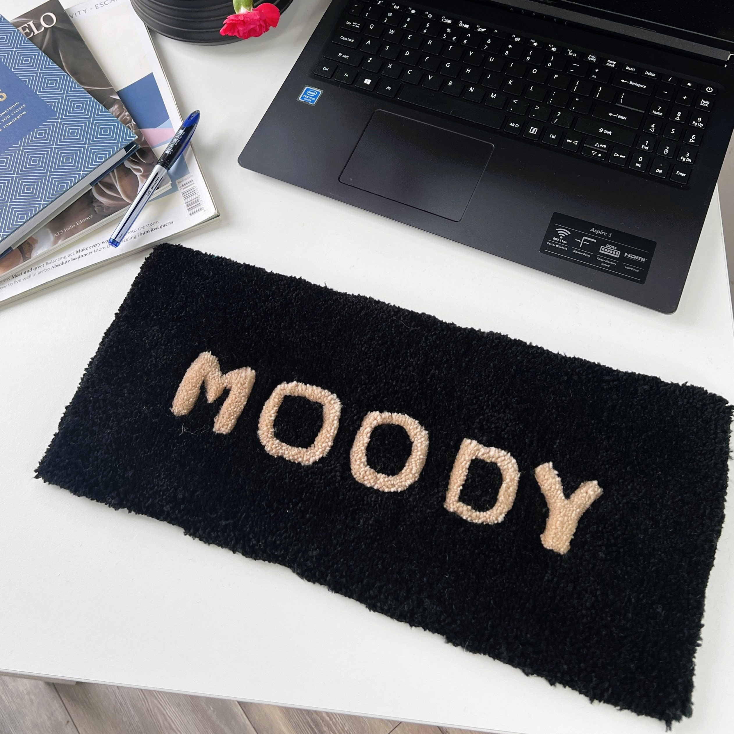 Handmade Keyboard Rug, Tufted Floral Desk Decor, Keyboard Accessories ...