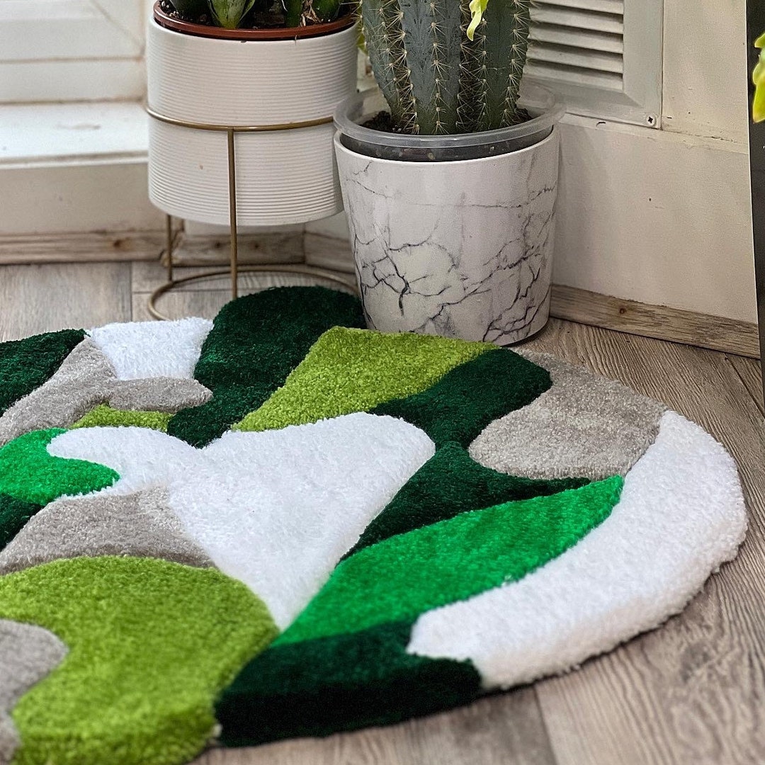 Abstract Rug, Modern Handmade Tufted Rug, Aesthetic Tufted Rug, Home ...