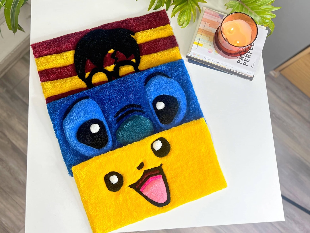 Handmade Tufted Keyboard Wrist Rest Rug: Wizard, Stitch, Pikachu - Etsy