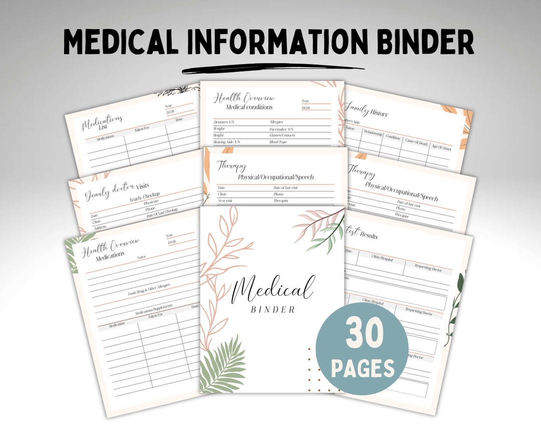 Medical History Printable, Medical History Log, Medical Printables ...