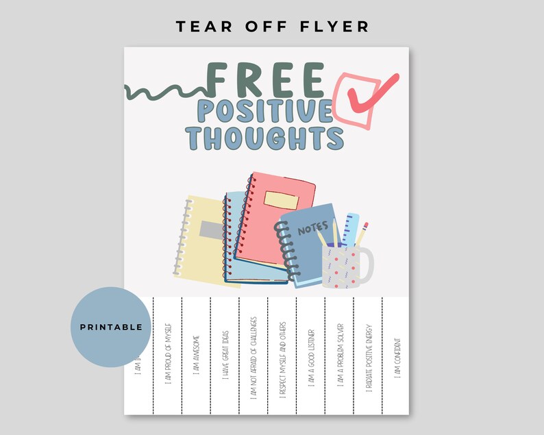 Tear off Flyer, Affirmation Posters, School Counseling Office, Therapy ...