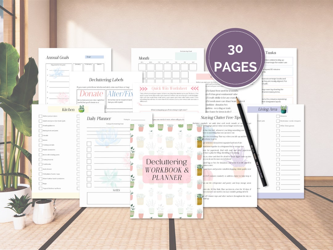 Decluttering Planner, Decluttering Plan, Housecleaning Checklists ...