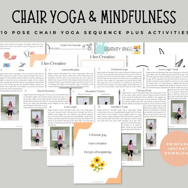 Printable Chair Yoga Exercises - Etsy