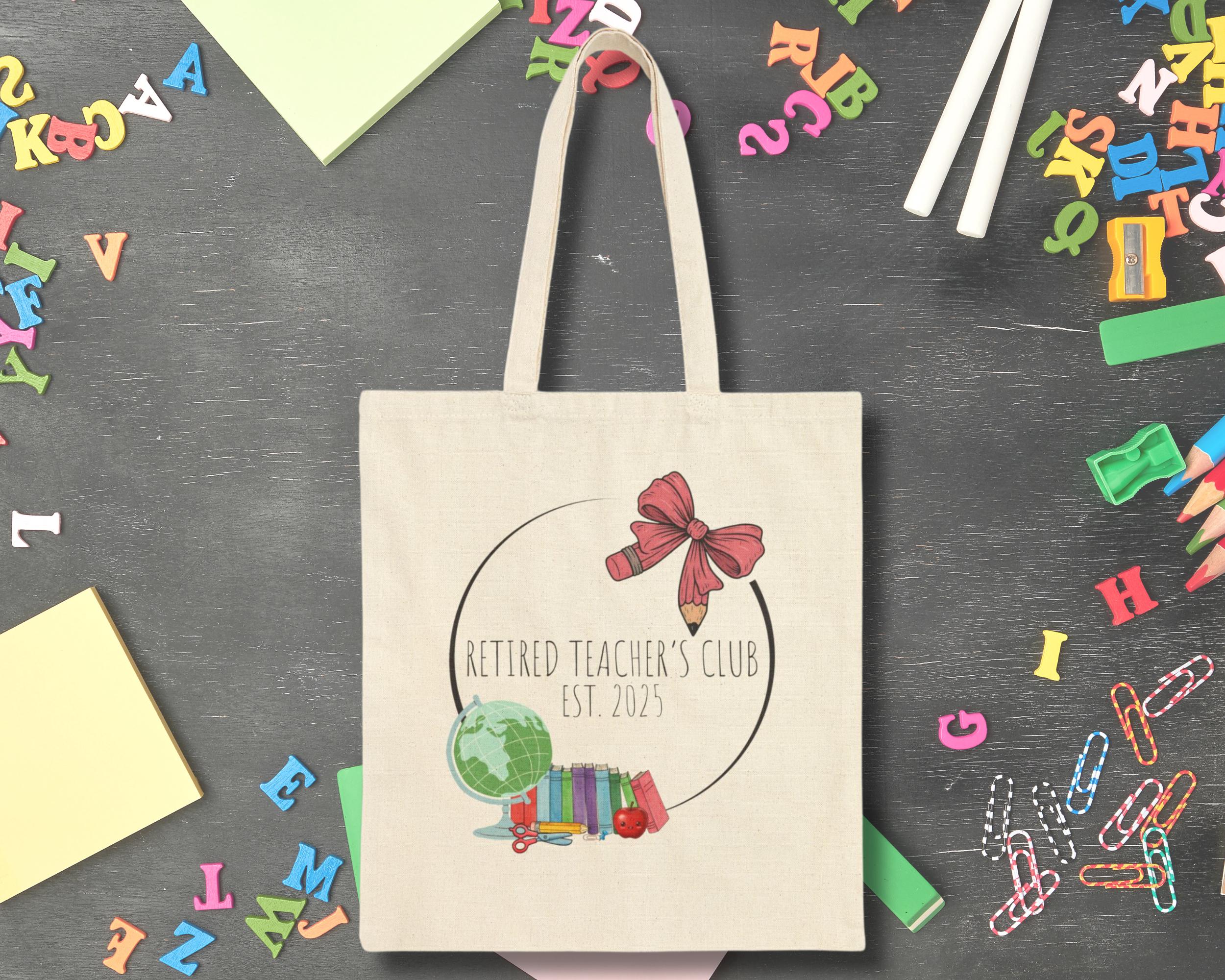 Gift for Retiring Teacher, Retired Teacher Tote Bag, Retirement Gift ...