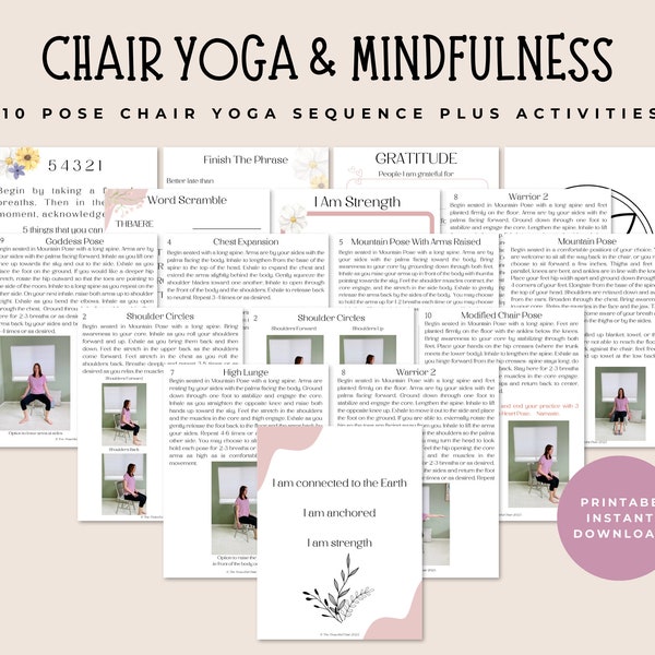 Printable Chair Yoga Exercises - Etsy