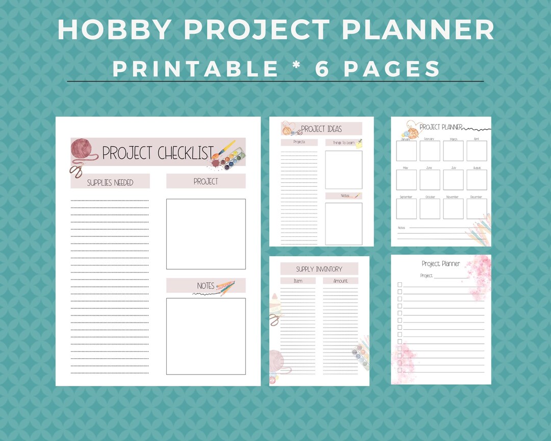 Craft Project Planner Printable, Sewing Project Planner, Craft Supply ...