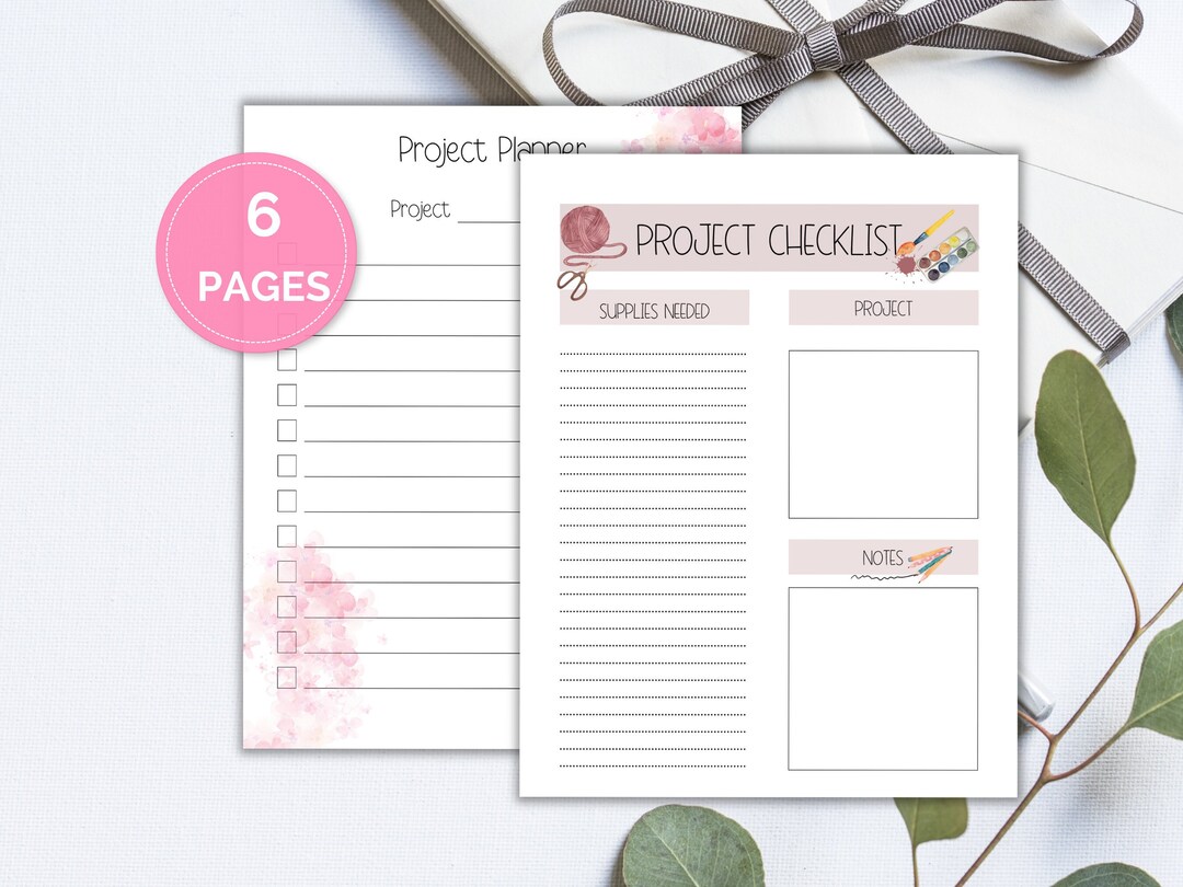 Craft Project Tracker, Project Checklist, Craft Project Planner, Craft ...