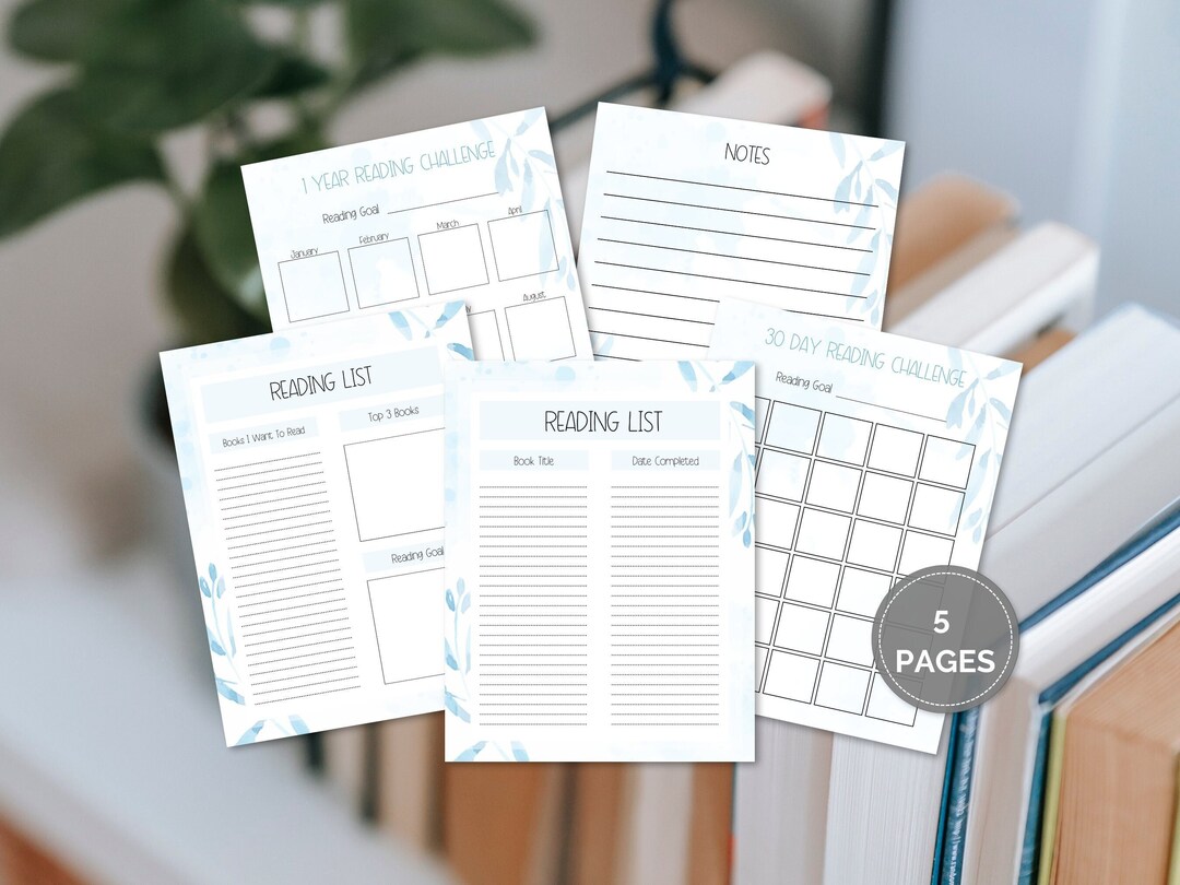 Daily Reading Log, Book List, Printable Book Log, Book Tracker, Reading ...