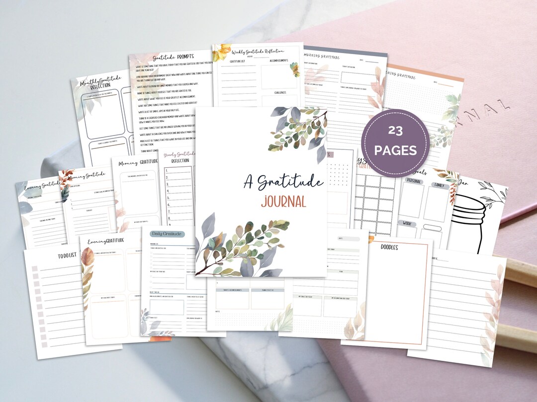 Simple Gratitude Journal, Printable Reflection Workbook, Morning ...
