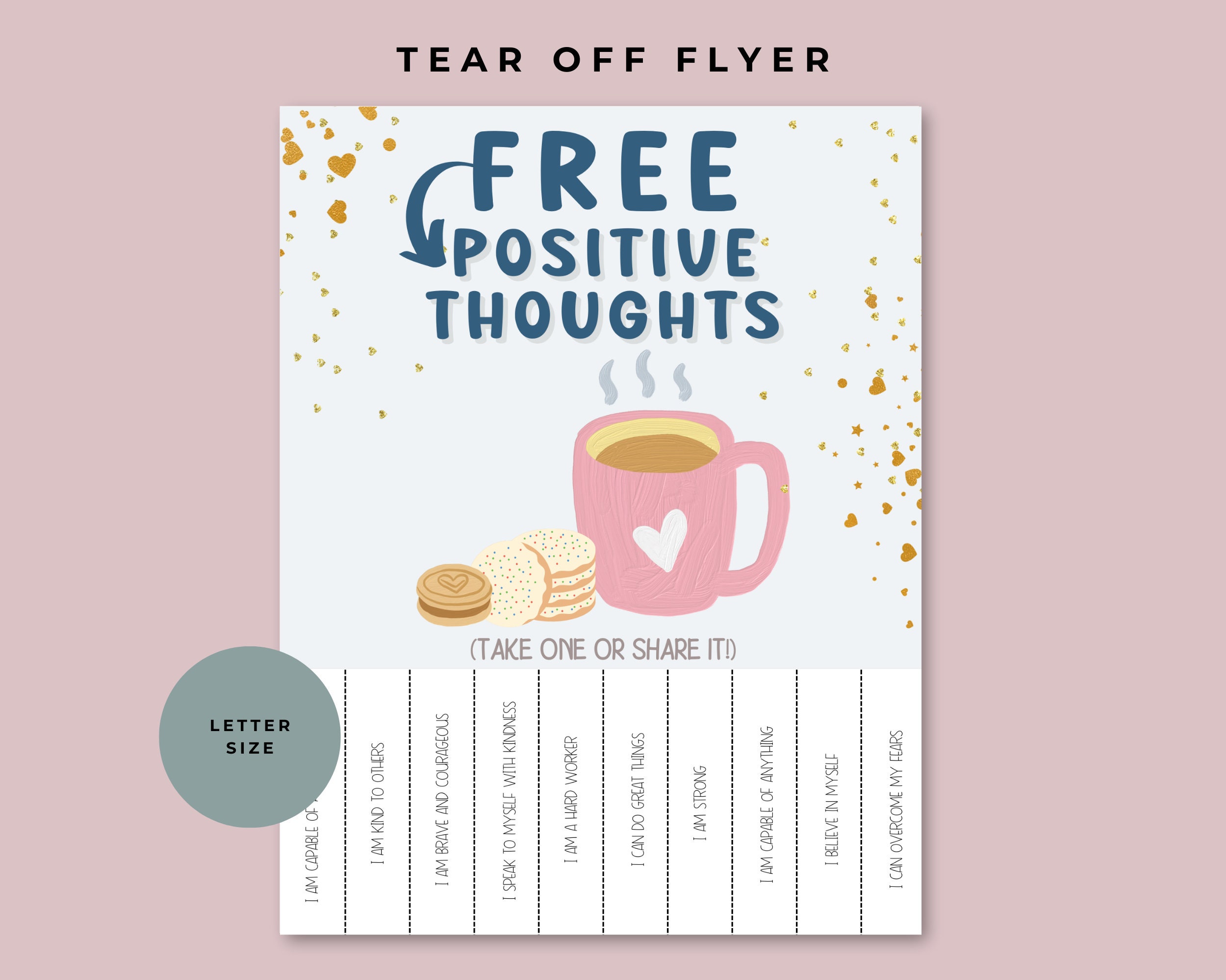Tear off Flyer, Self Care Flyer, Affirmation Tear off Flyer, Therapy ...