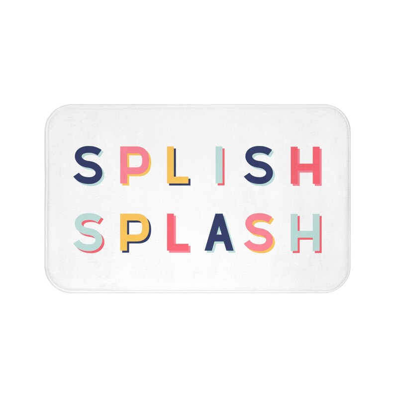 Kids Bath Mat - Colorful Splish Splash - Bathroom Accessories - Etsy