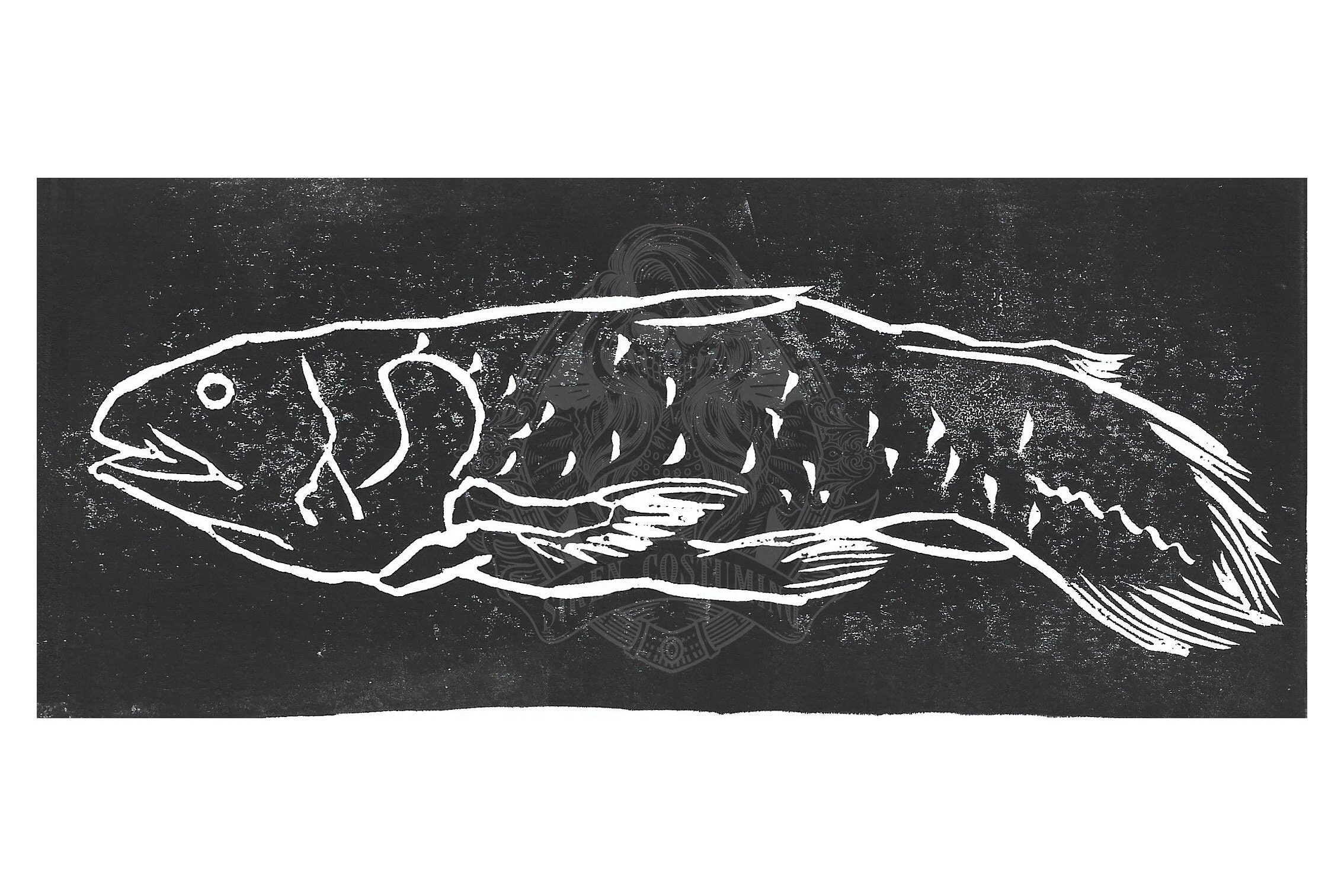 Coelacanth Block Print - A5 - Etsy