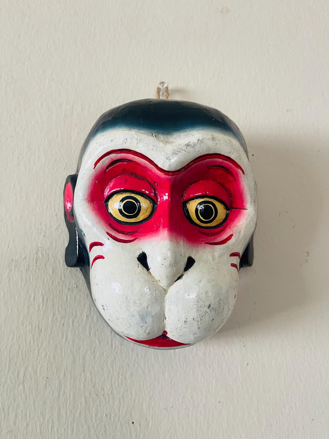 7"/6.5" Wooden Monkey Mask. 100% Hand Crafted From Nepal, Made by ...