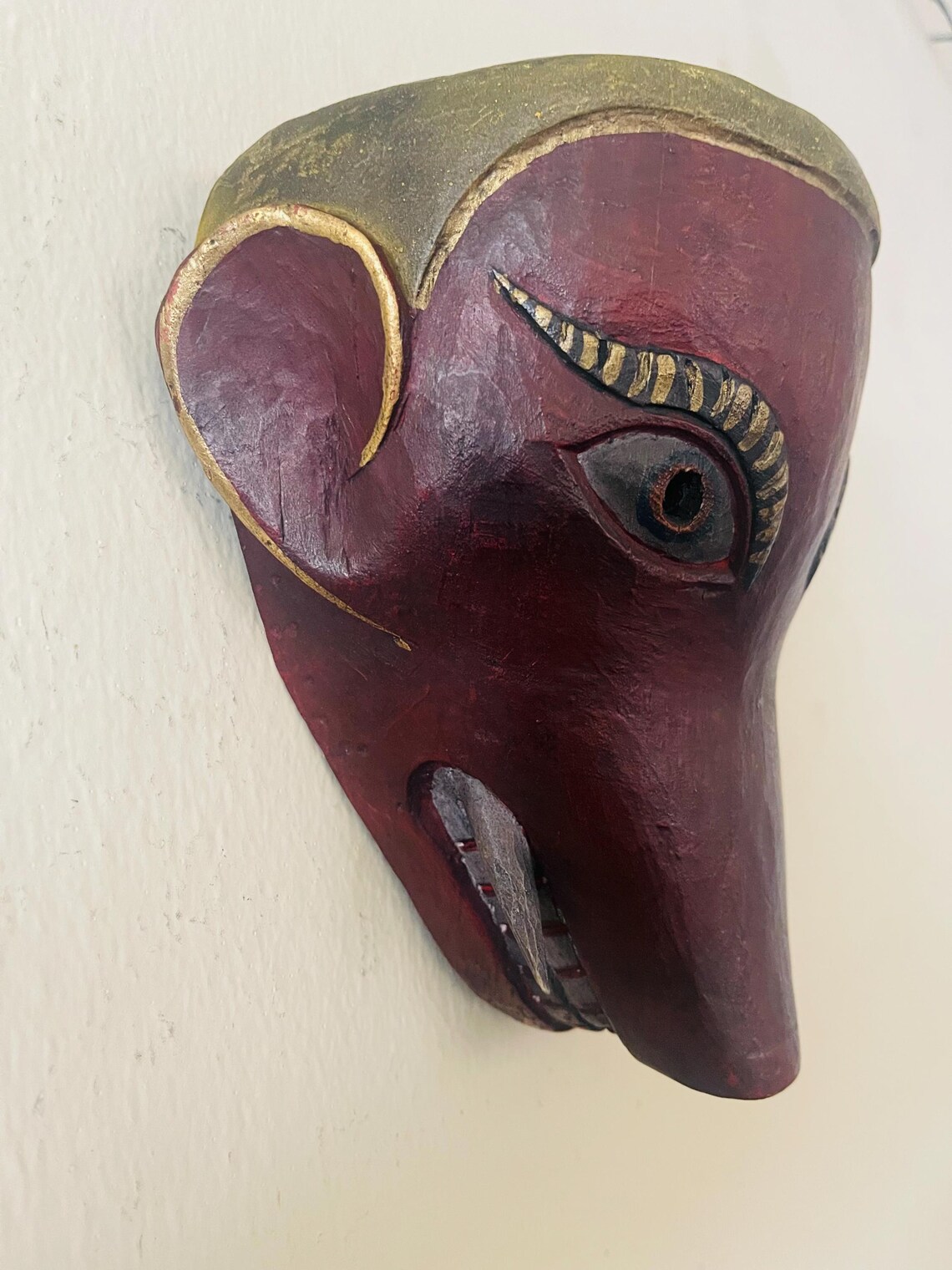 7"/7" Animal, Handmade Wooden Mask, Wall Hanging, Made by Poplar Wood ...