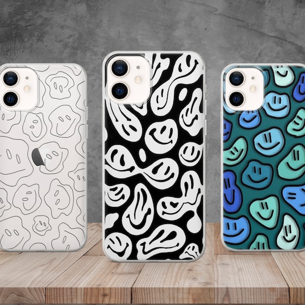 Trippy smiley face phone case - Etsy Nederland