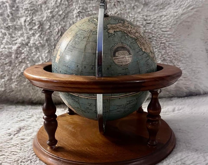 Very Rare 8in Depression Era Petit Desk Globe Full Mount 8 Inch World ...