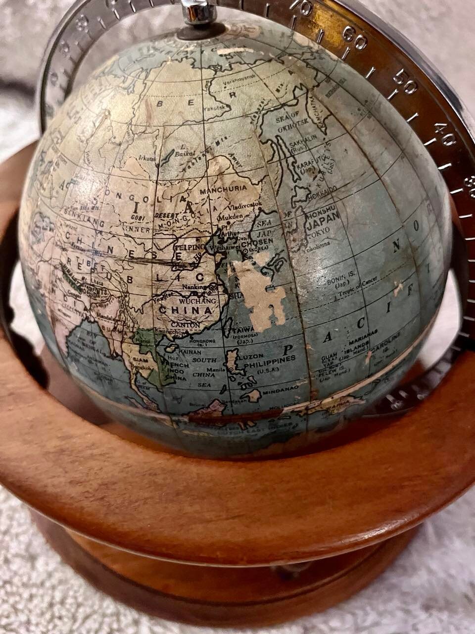 Very Rare 8in Depression Era Petit Desk Globe Full Mount 8 Inch World ...