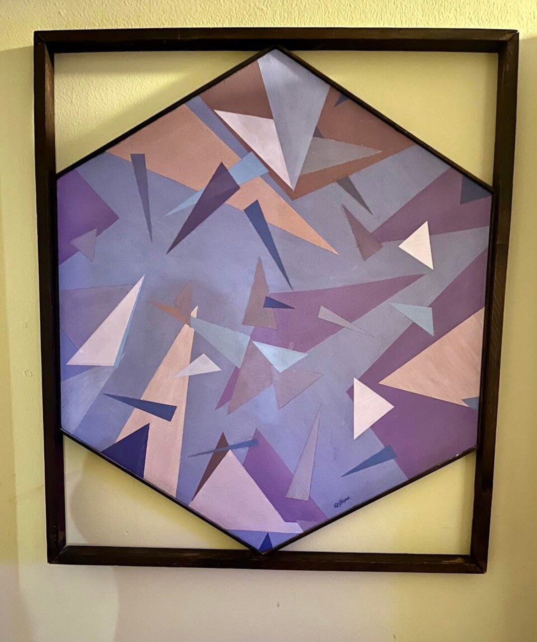 MCM Geometric Abstract Minimalist Art Original Acrylic on Canvas ...