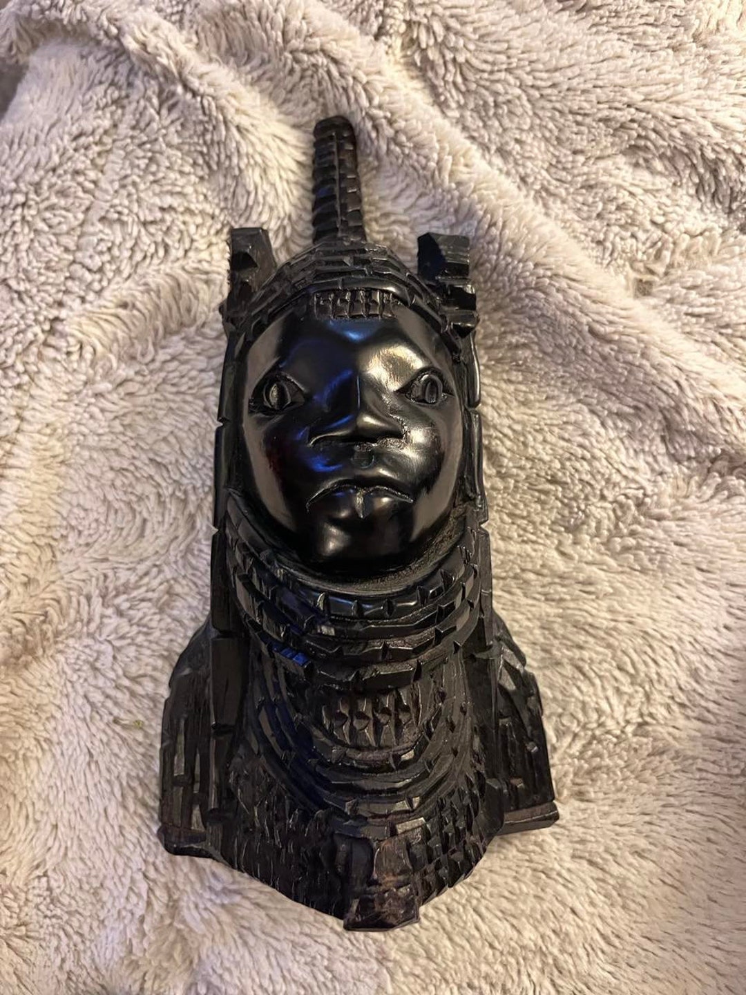 Vintage Carved African Ebony Head Africa Art Authentic Ebony Hand ...