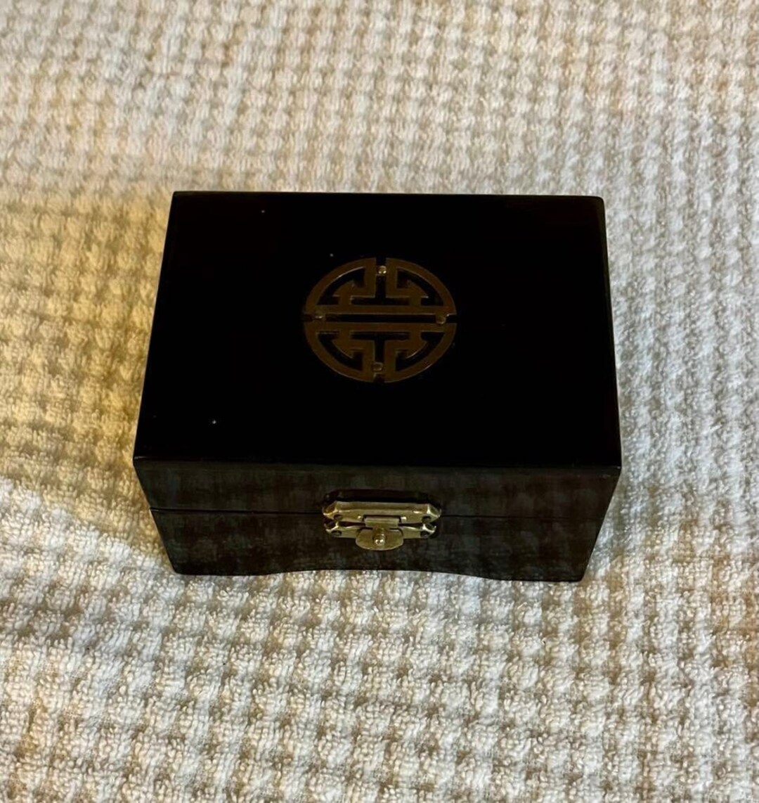 Asian Jewelry Box, Travel Jewelry Box, Vintage Wooden Jewelry Box ...