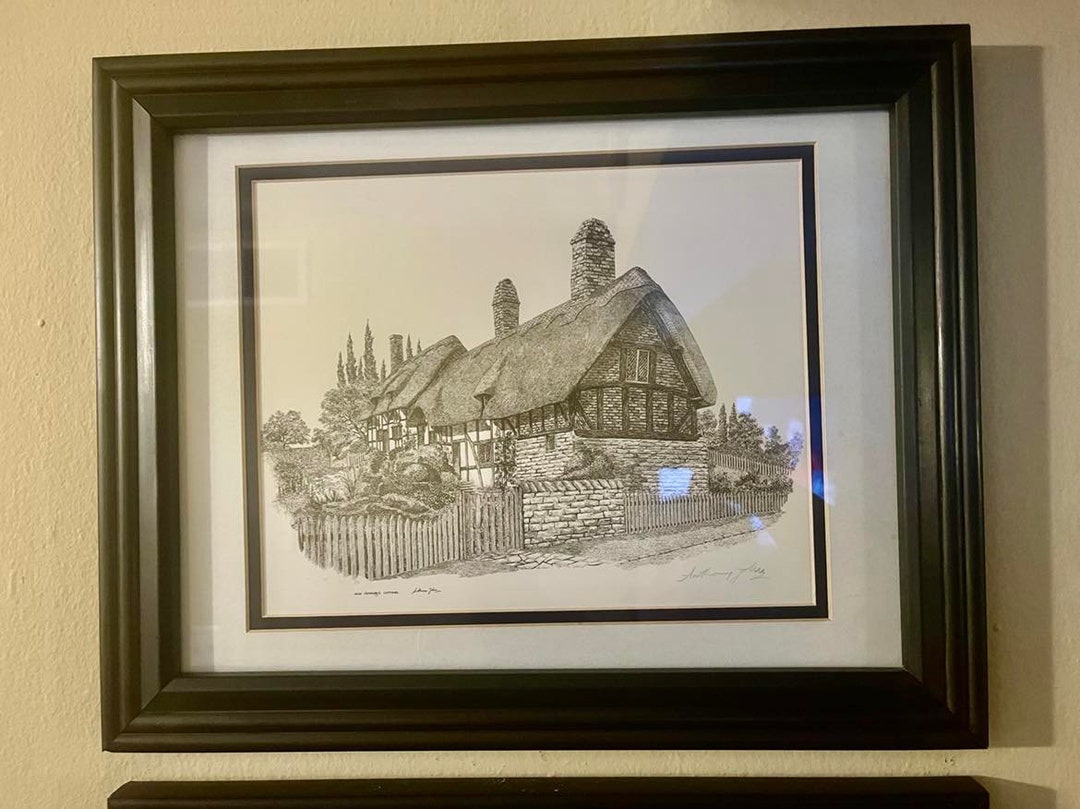 ANNE HATHAWAYS GARDEN Artist Anthony John Signed Lithograph Vintage ...