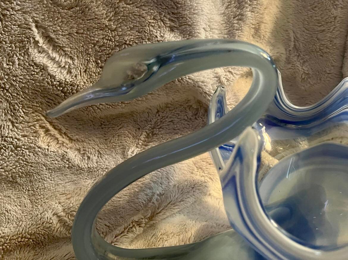 Vintage 1960s Sooner Glass Swan Bowl - Etsy