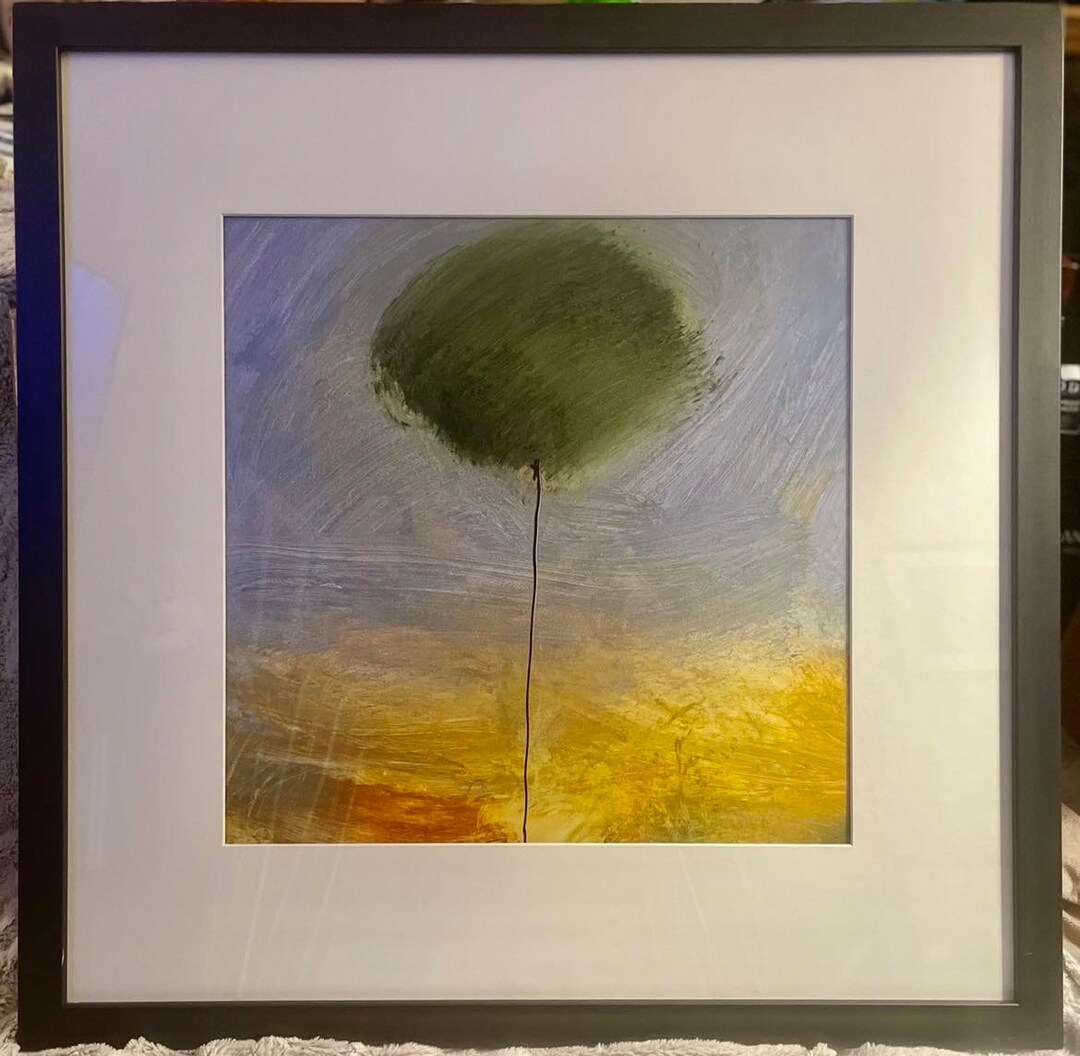 RARE Vintage ORIGINAL Abstract Balloon or Tree Impasto Acrylic Painting ...