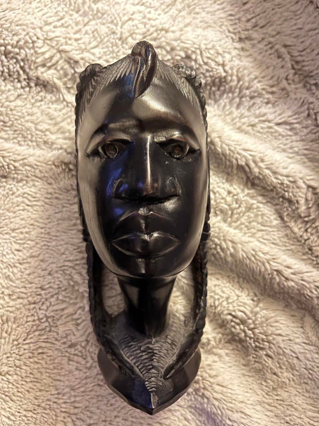 Vintage Carved Ebony African Head Hand Carved Ebony African Culture ...