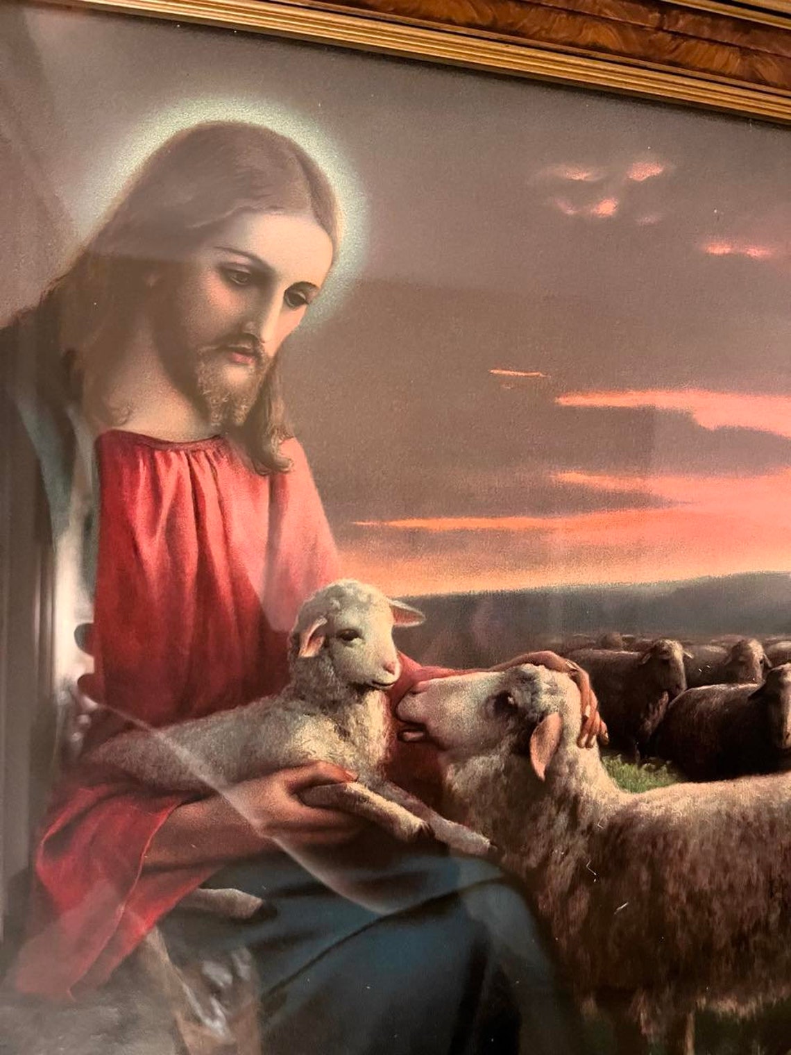 Antique the Good Shepherd Lithograph, by Giovanni AKA Josef ...