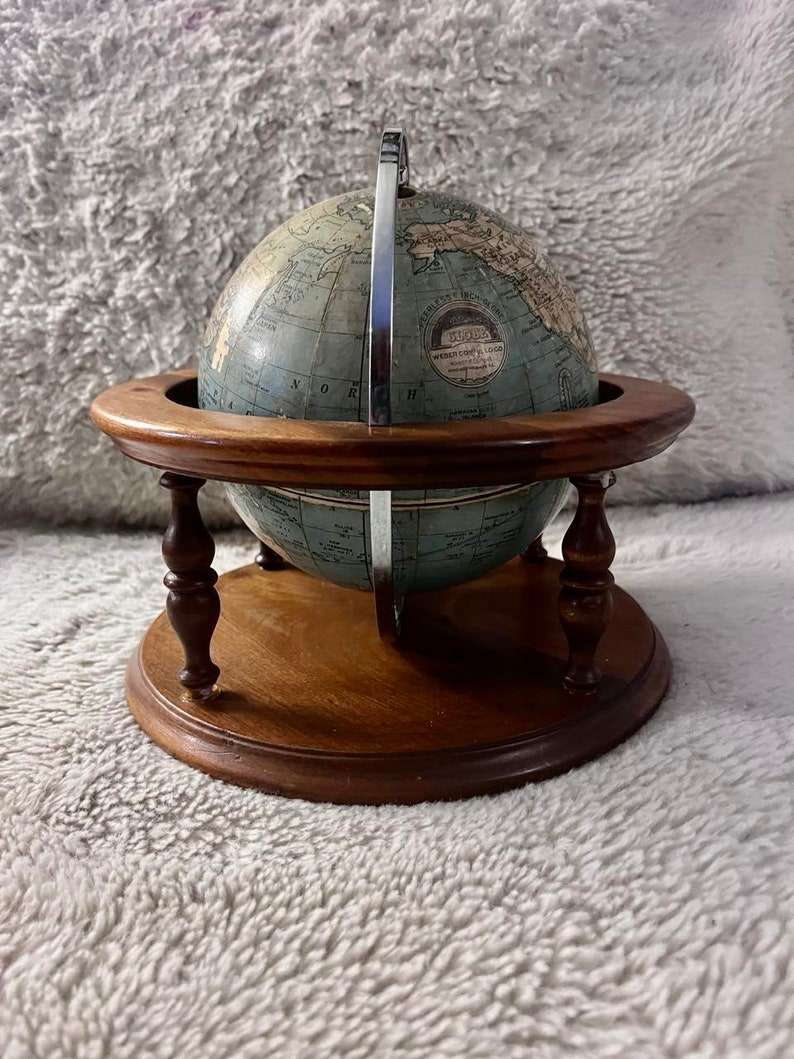 Very Rare 8in Depression Era Petit Desk Globe Full Mount 8 Inch World ...