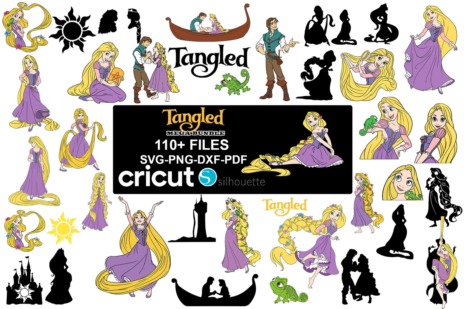 Rapunzel SVG Bundle, Rapunzel Clipart, Rapunzel Png, Svg, Png, Dxf, Eps ...