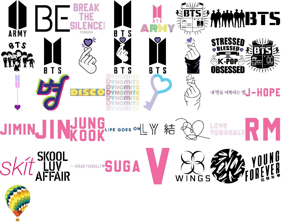 BTS Svg Bundle BTS Files for Cricut Bts Clipart Stray Kids - Etsy Hong Kong