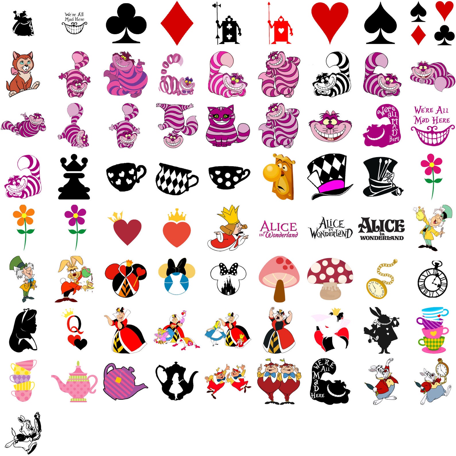 Alice in Wonderland SVG Bundle, Alice SVG, Princess Svg, Alice in ...