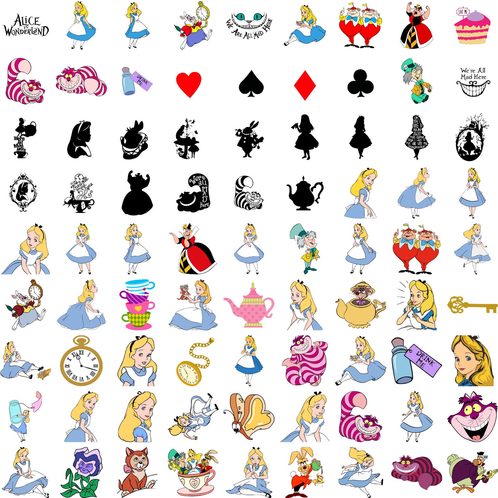 Alice in Wonderland SVG Bundle, Alice SVG, Princess Svg, Alice in ...