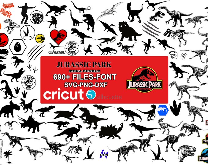 Jurassic Park Mega Bundle Svg, Jurassic Park Png, Jurassic Park Clipart ...