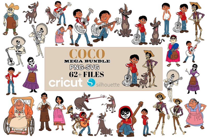 Coco Svg Coco PNG Cumpleaños de Coco Guitarra de Coco - Etsy España