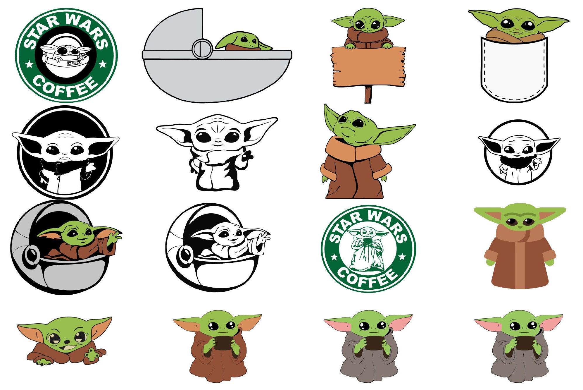Baby Yoda Svg Grogu svg para cricut Baby Yoda Clipart Baby - Etsy España