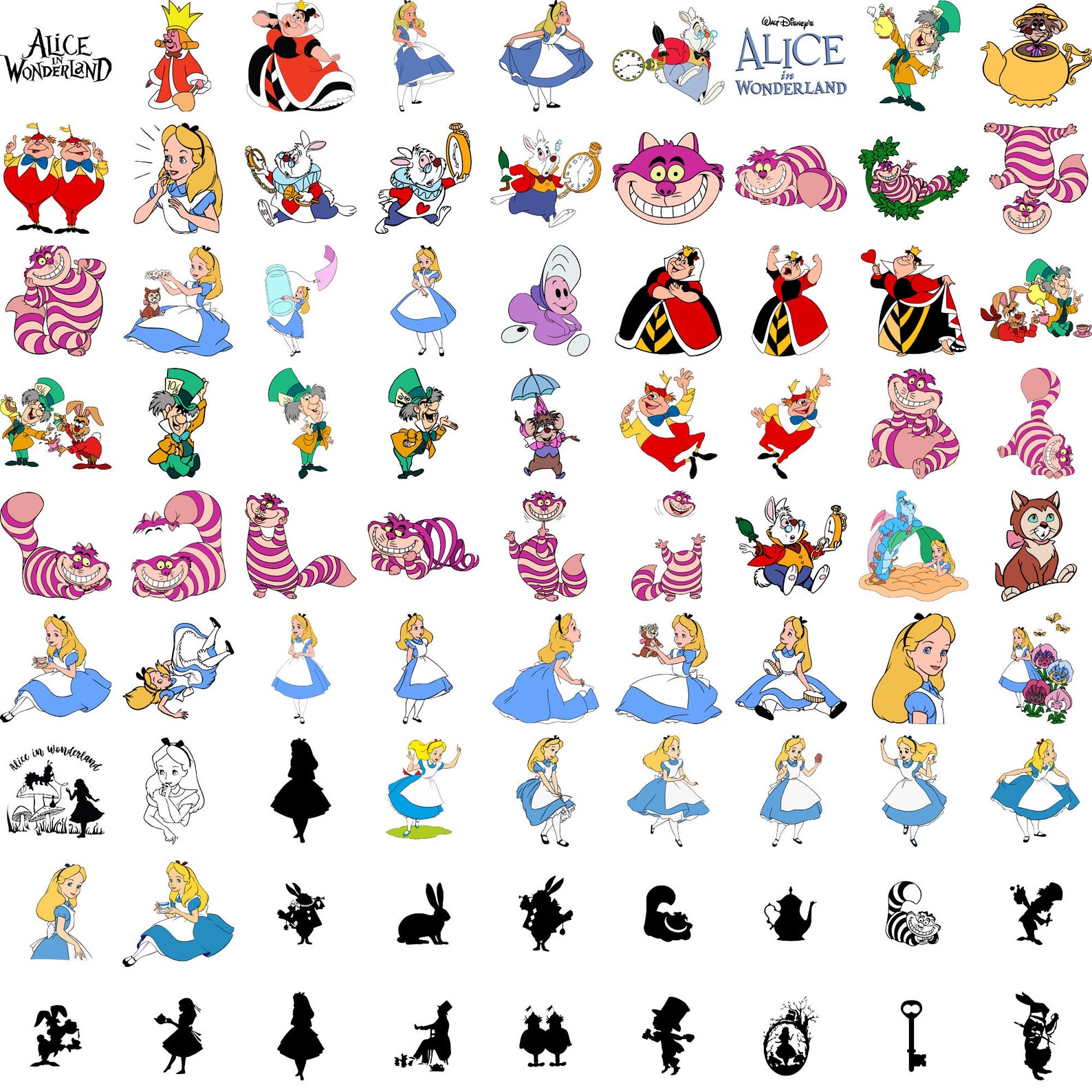 Alice in Wonderland SVG Bundle, Alice SVG, Princess Svg, Alice in ...
