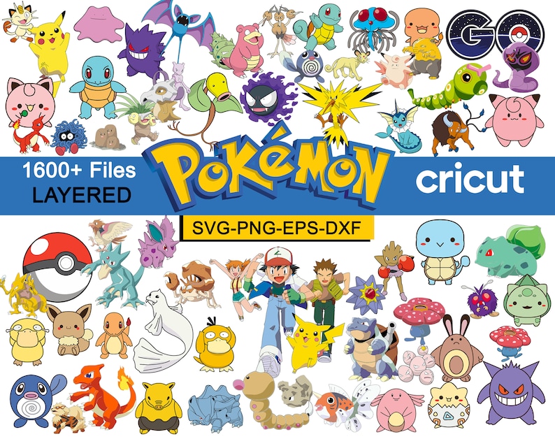 Pokemon SVG Bundle Pokemmon Cricut and Silhouette Pikachu - Etsy Australia