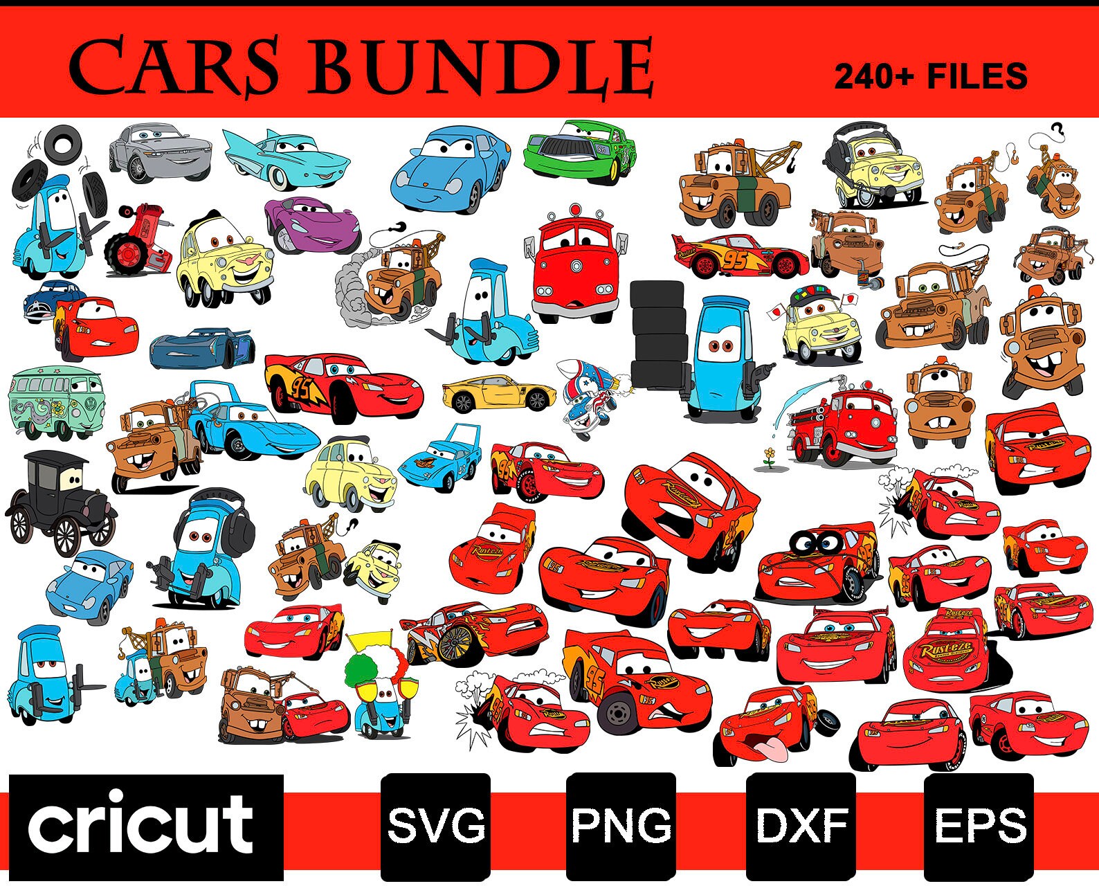 Cars SVG Bundle Lightning Mcqueen Svg Cars PNG Clipart for - Etsy Australia