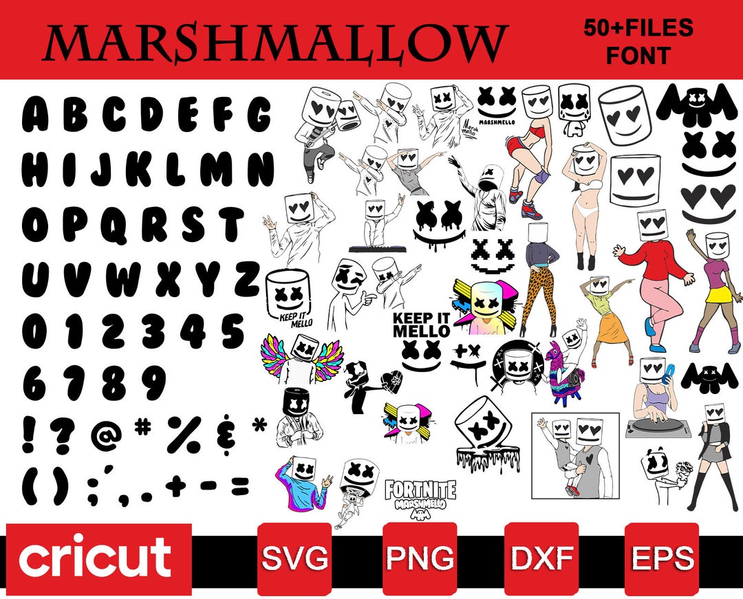 Marshmallow Svg Dj Marshmallow Svg Files for Cricut - Etsy UK